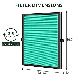2 Pack MK-04 Air Filter Replacement Compatible with MK-04 MG04JH Air Puri-fier, 4-in-1 High-Efficiency Pollen Pet Dander Hair H13 HEPA Filter Suitable- Pet Dander Version