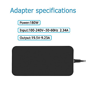 180W AC Charger Compatible with Asus A20-180P1A TUF FX566IV FX506IH FX506II FX506IU FX506IV FA706 FA706IU TUF706 FX766IU TUF766 ROG Zephyrus G14 GA401QE GA401QM Laptop Power Supply Cord