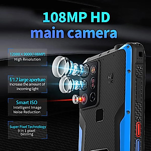 BIG WALNUT B3 2023 5G Unlocked Smartphone, 17GB+256GB Rugged Smartphone, 66W/10800mAh Battery Cell Phone, 120Hz 6.58" 108MP Camera Rugged Phone, 24MP Night Vision, IP68 Waterproof, NFC