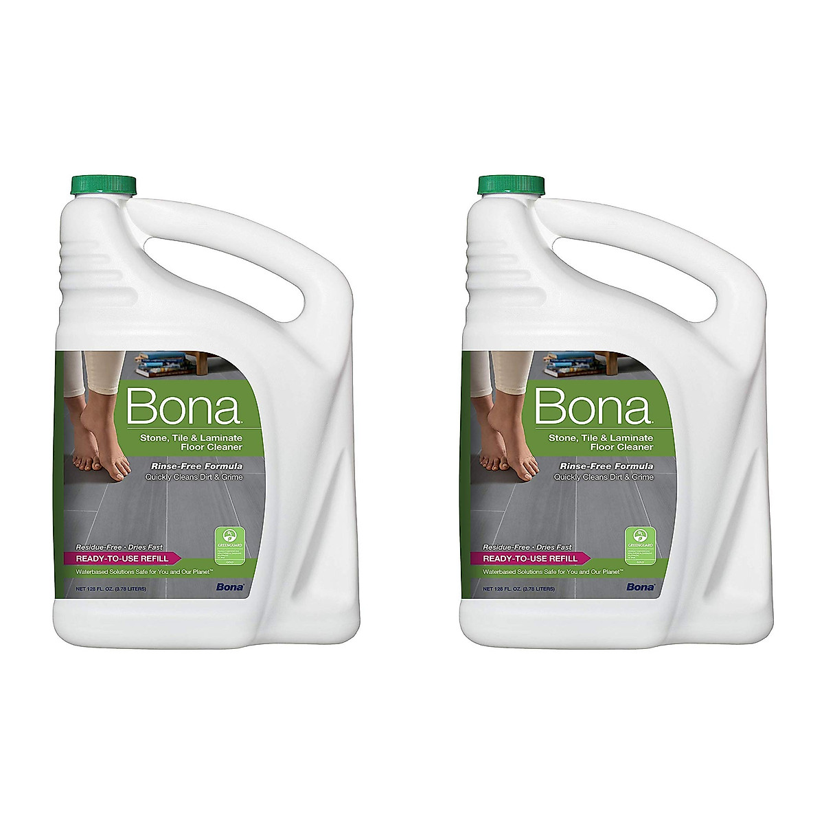 Bona Stone, Tile & Laminate Floor Cleaner Refill, 128 oz,Set of 2