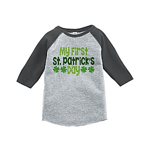 7 ate 9 Apparel Kids My First St. Patricks Day Grey Raglan Tee 12 Months