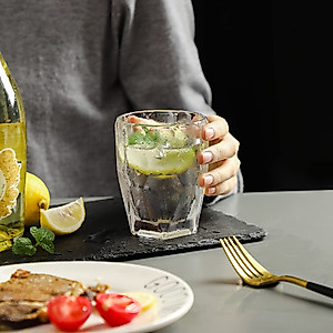 1500° C TABLETOP Water Glasses 10 oz. set of 6 from 3.07 * 3.9", Clear Everyday Use Tumblers Glasses Cups for Water Juice Beverage Soda Milk Coke Cocktail Whisky for Home Bar Party Resturant