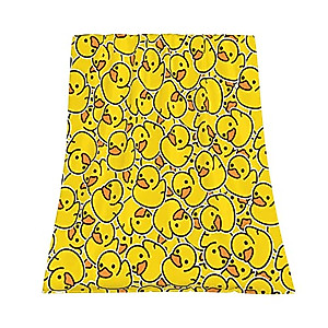 Rubber Duck Pattern Throw Blanket, Ultra Soft Microplush Bed Blanket, All Season Microfiber Fleece Throw for Bed Chair Sofa Couch Bedroom 60"X50"