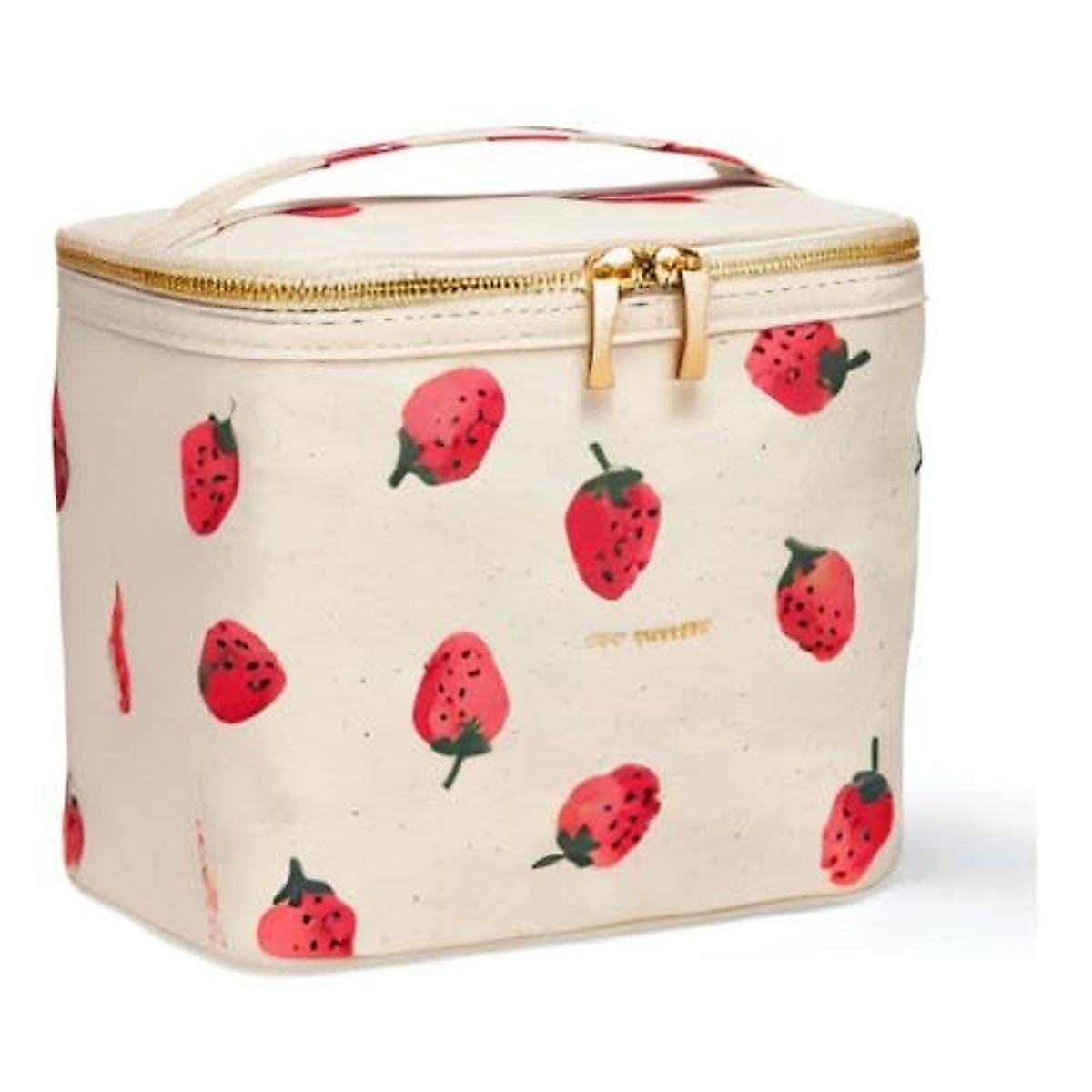 Kate Spade New York Insulated Soft Cooler Lunch Tote with Double Zipper Close and Carrying Handle, Strawberries