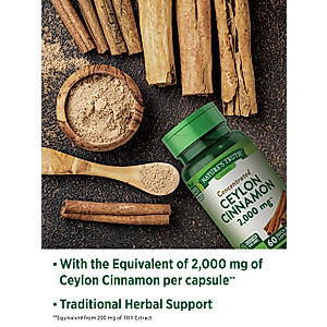 Nature's Truth Ceylon Cinnamon Pill Capsules | 2000mg | Non-GMO & Gluten Free Supplement