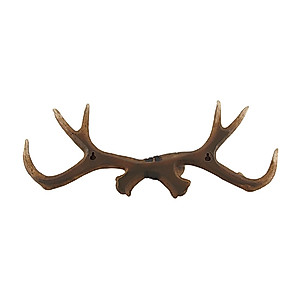Zeckos 17 inch Lifelike Deer Antlers Rack Decorative Hunting Cabin Natural Wall Hook