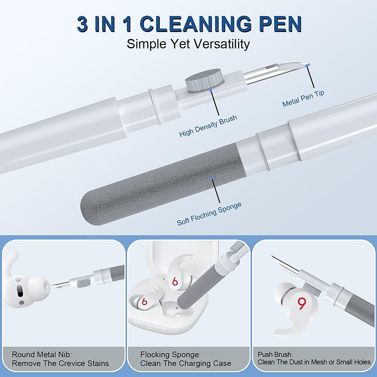 [Upgrade Lock] Beats Fit Pro Case with Lock, PC Shell Clear Case for Beats Fit Pro Charging Case, Full Protective Safety Lock Case Cover for Beats Fit Pro Accessories with Keychain/Cleaner Pen (Clear)