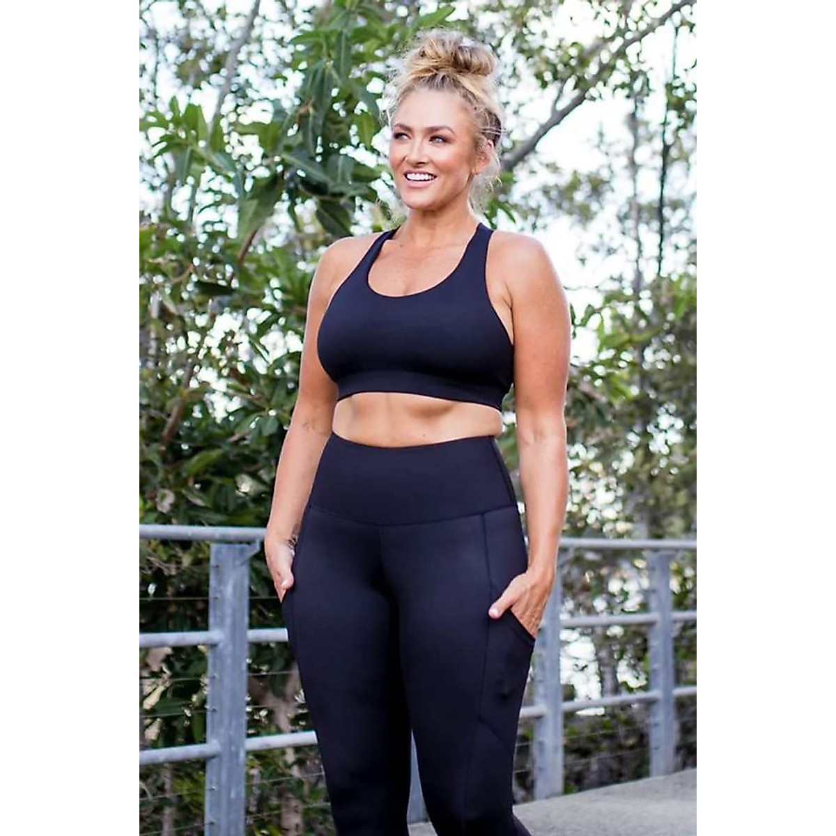 Hi Clasmix Plus Size Leggings for Women with Pockets 1X-4X-High Waisted Tummy Control Non See Through Super Soft Black Leggings Yoga Pants(2 Pack Black Pockets,XX-Large)