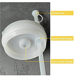 Tumbler Spill-Proof Straw Cover, Silicone 3 Piece Kit, Compatable with Stanley Tumblers