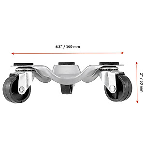 SINJEUN 4 Pack 6 Inch Steel Tri-Dolly, Furniture Dolly Mover with 1 Lifter, Furniture Corner Mover 3 Wheel Dolly for Moving Heavy Furniture, Appliances, 440 Lbs Capacity