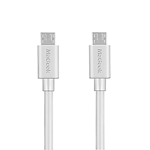 MaGeek Micro USB Cable 6ft, [2-Pack, 6 feet] Extra Long USB 2.0 to Micro B Fast Charge Cord and High Speed Data Sync Cable for Samsung S7 S6, HTC, Sony, Motorola, LG, Google, Nokia and More (White)