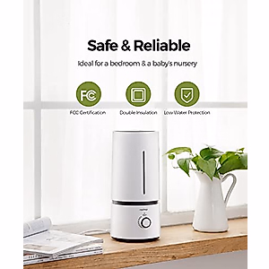 raydrop Cool Mist Humidifiers for Home Babies, 1.70 L Quiet and Small Ultrasonic Humidifier for Bedroom Nightstand, Space Saving, Auto Shut Off - (0.45 Gallon, US 110 V)