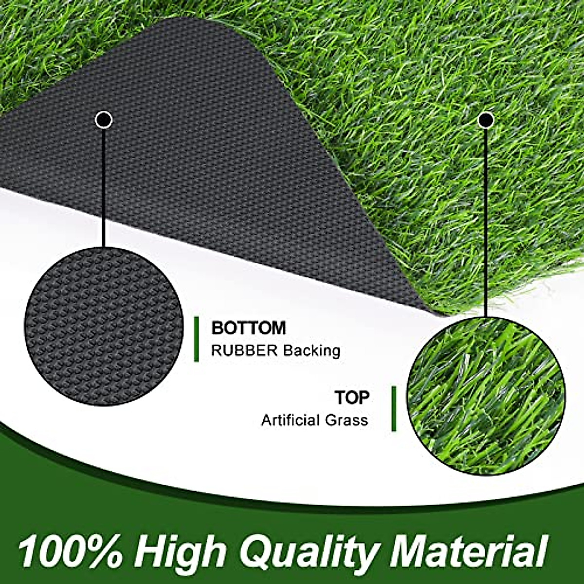 LINLA Artificial Grass Door Mat，42x35 Inches Outdoor Rug Synthetic Fake Dog Grass Mat Turf Waterproof Durable Doormat for Indoor Entryway, Outside Patio, Lawn, Garden