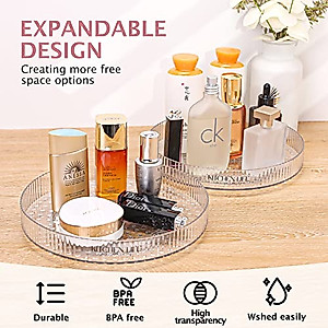 Lazy Susan Turntable - 4 Pack Lazy Susan Organizer for Cabinet, Kitchen, Pantry,Table, Fridge, Bathroom, Countertop, Vanity, 9 Inches, Clear