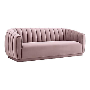 TOV Furniture Arno Collection Velvet Livingroom Sofa, Pink