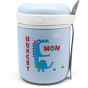 Vanli's Thermos Food Jar - Insulated Food Jar Container w/ Lid for Kids, Stainless Steel, Double-Walled, Wide Mouth Soup Thermos for Hot Drinks, Lunch Containers for Hot Food & Cold Food - 10 oz, Blue