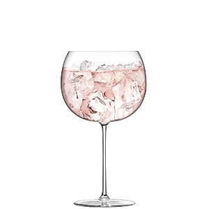 LSA Borough Balloon Glass Set in Clear for Gin, Tonic and Rosé - Drinking Glasses with Generous Bowl and Narrow Stem - 23 oz Drinkware - Pack of 4