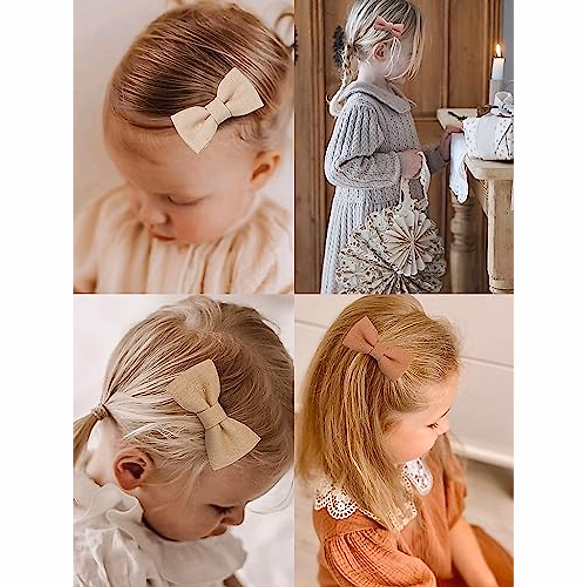 FANCY CLOUDS Baby Hair Clips with Baby Girl Bows,20pc Boutique Handmade Fully Lined Hair Barrettes Hair Accessories for All Age Girls Toddlers Infants