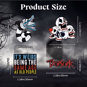Pibupibu 7 Pack Punk Enamel Pins Funny Skeletons Snake Pins for Jacket Backpacks (Berserk)