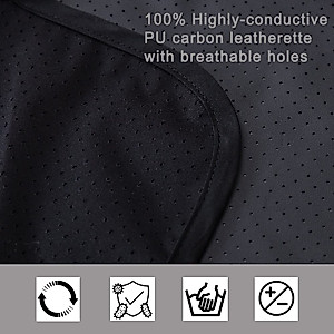 RIQINXIN Grounding Mattress Pad with 15ft grounding Cord Grounding Mat Perforated Design Conductive PU Leather Grounding Mat for Bed Relieve Pain 55x71in Black