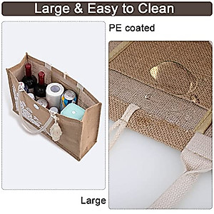 itgowisa Cute Beach Bag for Women Jute Tote Bag Large Straw Reusable Grocery Bag Trendy Handbag with Pouch and Tassel Eco Aesthetic Foldable Stay Upright Durable for Shopping Travel Summer beach Gift