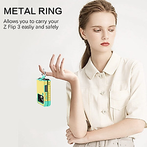 BENTOBEN for Samsung Galaxy Z Flip 3 Case, Z Flip 3 5G Case, Heavy Duty 2 in 1 Full Body Rugged Shockproof Protection Cover with Ring Women Men Covers for Galaxy Z Flip 3 6.7”, Yellow Lemon