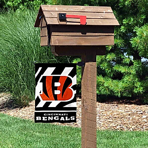 Cincinnati Bengals White Stripes Garden Flag Double Sided Banner
