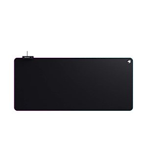ROCCAT Sense AIMO XXL Ultra-Wide PC Gaming Mousepad, RGB Illumination, High Precision, Non Slip Back, Extended Keyboard Desktop Mouse Pad with Stitched Edges, Smooth, Black