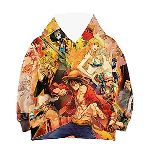 sekwpig Novelty Unisex Anime Hoodie Sweater Realistic 3D HD Printing Cartoon Sweatshirt Cosplay Pullover KHZ-1 M