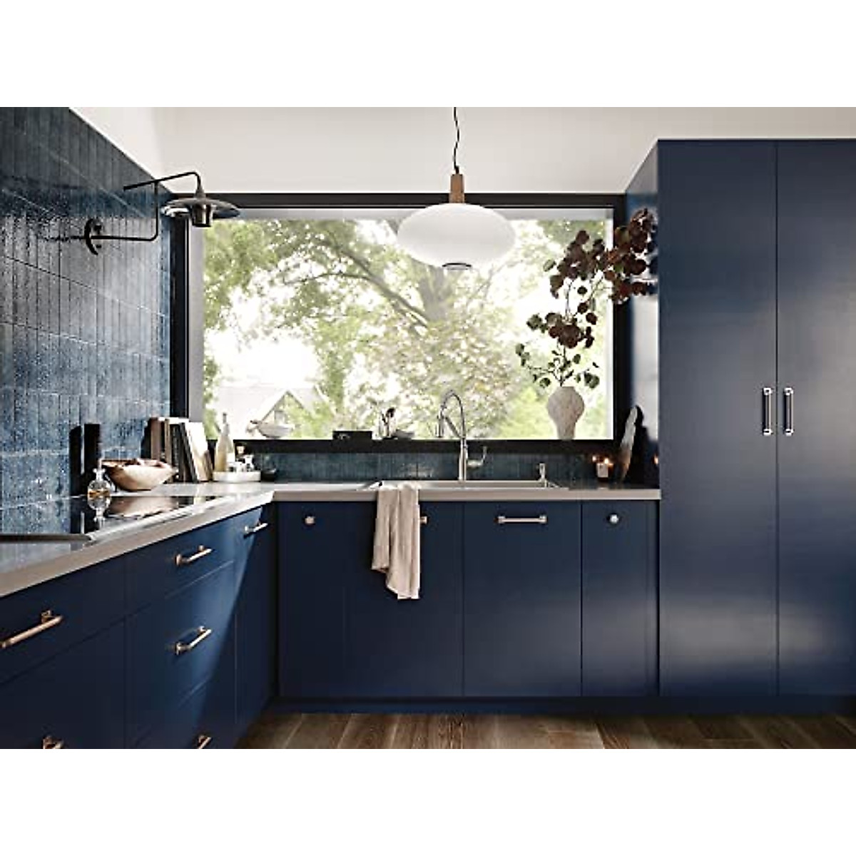 Moen Nolia Spot Resist Stainless One-Handle Pre-Rinse Spring Pulldown Kitchen Faucet, Single Hole Kitchen Sink Faucet with Soap Dispenser, 87886SRS