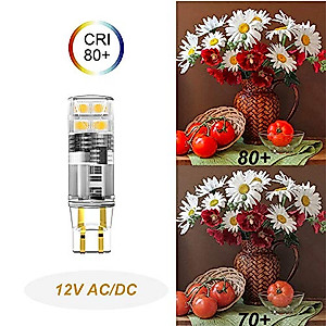 Noobibaba T5 Wedge Base LED Bulb 12V, T5 T10 Wedge Base LED Bulbs 12V Low Voltage Landscape, 1.5 Watt Replace 7W 11W Incandecent Bulb for Path Light RV Lights 2700K Warm White 10-Count