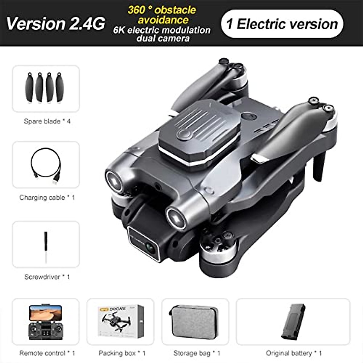Drone with Camera for Adults 4K, RC Quadcopter Drones with Auto Return, Foldable Quadcopter with Altitude Hold, Headless Mode for Outdoor, Camping