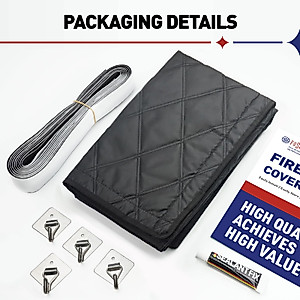 FOSLUOC Fireplace Cover, Fireplace Blanket Stops Cold Air Heat Loss for Winter Summer, Indoor Fireplace Draft Stopper (39" W x 32" H,Black)