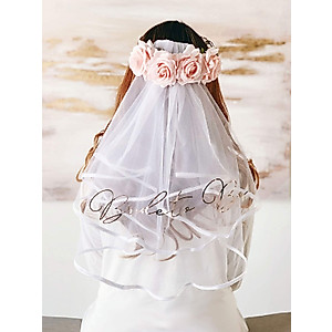 ModParty Bride to Be Veil Women’s Tulle Short Bachelorette Party Wedding Veil With Comb