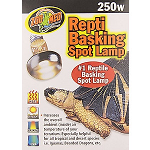 Zoo Med Reptile Basking Spot Lamp 250 Watts, Whites &Amp; Tans