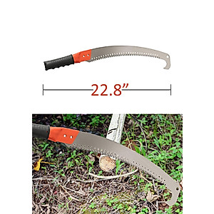 HOSKO 14FT Pole Saw for Tree Trimming, Long Extension Pruning Saw, Blade Tree Trimmer Pole, Manual Pole Cutter for, Yard Garden and Patios Trees Branches Cutting