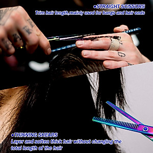 LIGICKY Hair Cutting Scissors Kit Professional Barber Stainless Steel Hairdressing Scissors Set Hair thinning Shears Bang Hair Scissor for Kids/Women/Men/Salon/Home