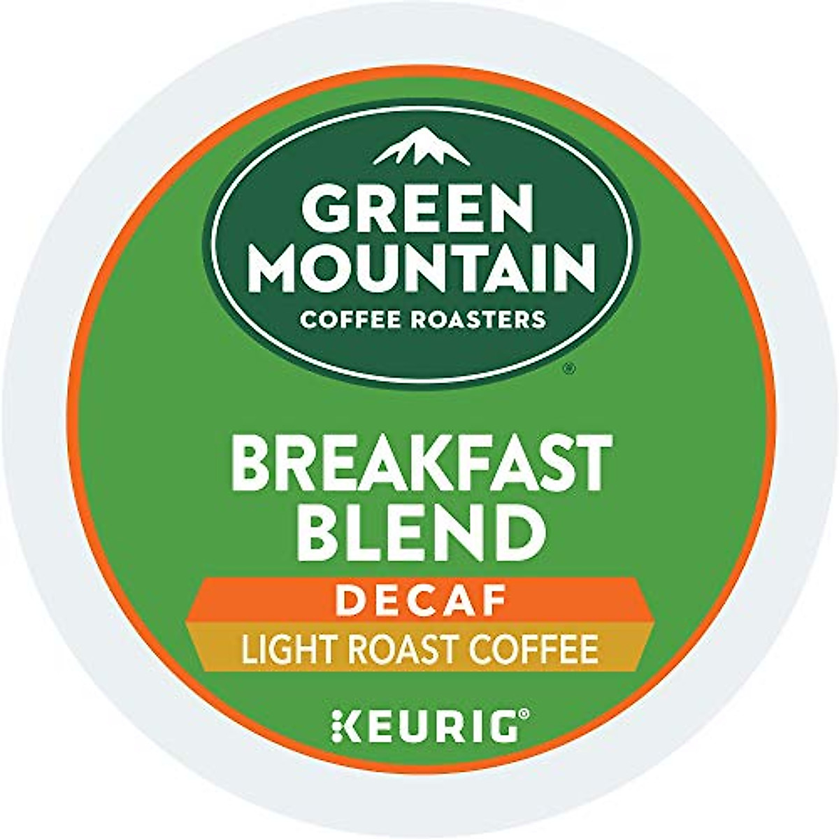 Green Mountain Coffee Roasters Decaf Breakfast Blend, Single-Serve Keurig K-Cup Pods, Light Roast Coffee, 32 Count (Pack of 2)