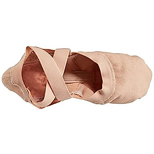Bloch Unisex-Adult Dance Women's Synchrony Split Sole Stretch Canvas Ballet Slipper/Shoe, Pink, 2 Narrow