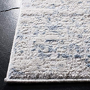 SAFAVIEH Amelia Collection 9' x 12' Ivory/Blue ALA700A Modern Abstract Non-Shedding Living Room Bedroom Dining Home Office Area Rug