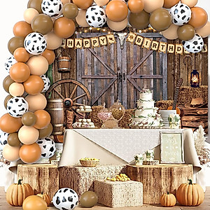 Jumpama Cowboy Birthday Party Decorations Western Birthday Party Supplies, 65Pcs Cowboy Balloons and 1Pcs Western Birthday Backdrop for Cowboy Rodeo Birthday Party Country Western Baby Shower