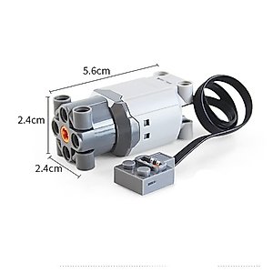 NIIZ Power Functions Motor Set, 8 Pieces Science and Technology Motor Power Function Kit, Including 3 Motors Power Pack Remote Control Battery Box Extension Cord Set