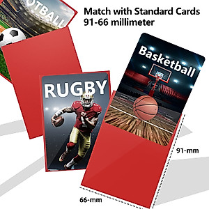 500 Counts Card Sleeves, Matte Card Sleeves Deck Card Protectors, Trading Card Sleeves Fit for MTG, Baseball Cards, Sports Cards, Game Cards (Matte Red)