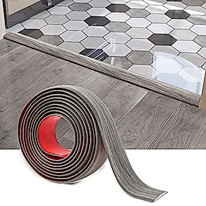Art3d Self Adhesive Vinyl Floor Transition Strip, Laminate Floor Strip Floor Flat Divider Strip for Joining Floor Gaps,Carpet Threshold Transition,Floor Tiles（4 FT, 1.57in, Gray）
