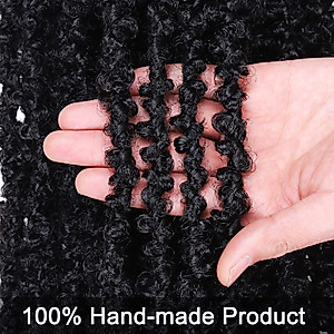 ZRQ 30 Inch Butterfly Locs Crochet Hair Long Distressed Faux Braids Hair Pre-looped Synthetic Crochet Soft Locs 30 In Goddess Locs Hair Extensions (6 Pack 1B#)