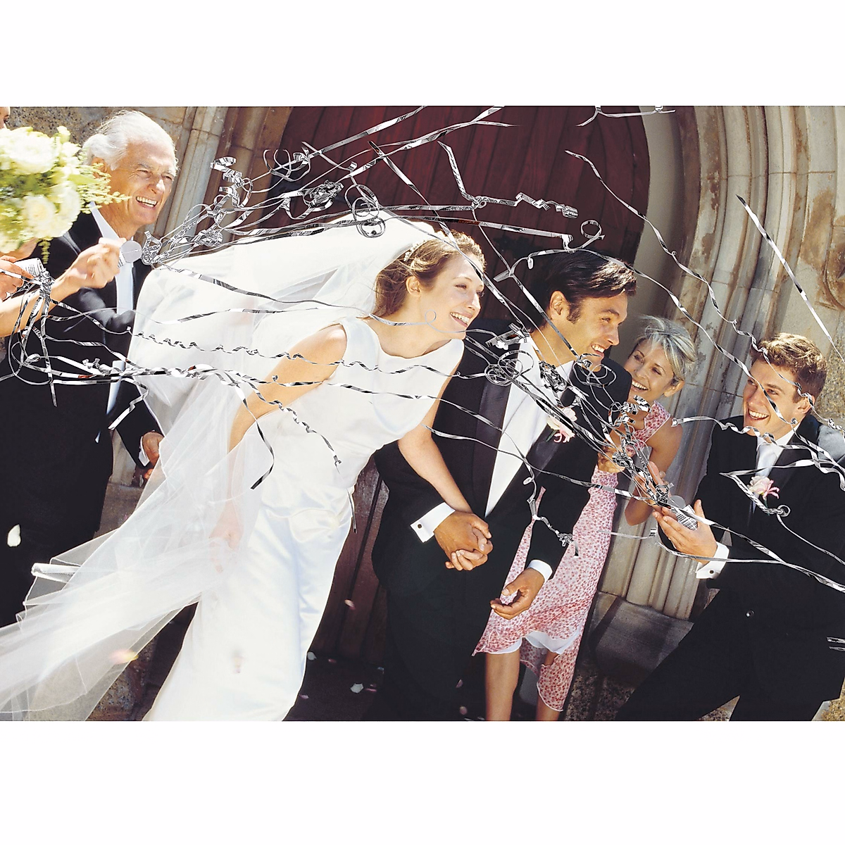 Simplicity 5073740001 No-Mess Pop Out Wedding Send Off Streamer Tubes, Silver, 4.2"H, 14pcs