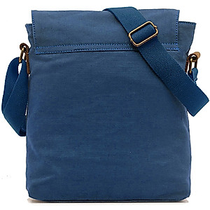 Sechunk Canvas Shoulder Bags Crossbody Bags Messenger Bags Purse for Men Women (Blue，small)