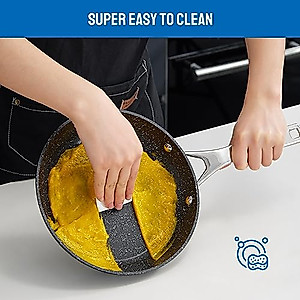 Induction Cookware Nonstick, BEZIA Pots and Pans Set for Induction Cooktop, Compatible with All Stoves, Dishwasher Safe Kitchen Cooking Pan Set with Frying Pans, Saucepans & Stockpot, 10-Piece