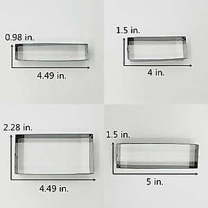 LILIAO Rectangle Scalloped Edge Cookie Cutter Set, Stainless Steel (Rectangle and Scalloped Edge 8-Piece Set)