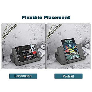 MoKo Tablet Pillow Holder, Foldable Soft Pillow Tablet Stand Up to 12.9", Sofa Throw Pillow for Xmas Gift, eReader, Fit with iPad 9 2021, iPad Mini 6, iPad Pro 12.9/11 2022,Galaxy Tab S7, Dark Gray